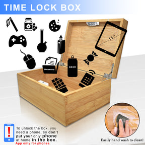 Wooden Time Lock Box App Controlled, Timed Locking Container – Habit ...