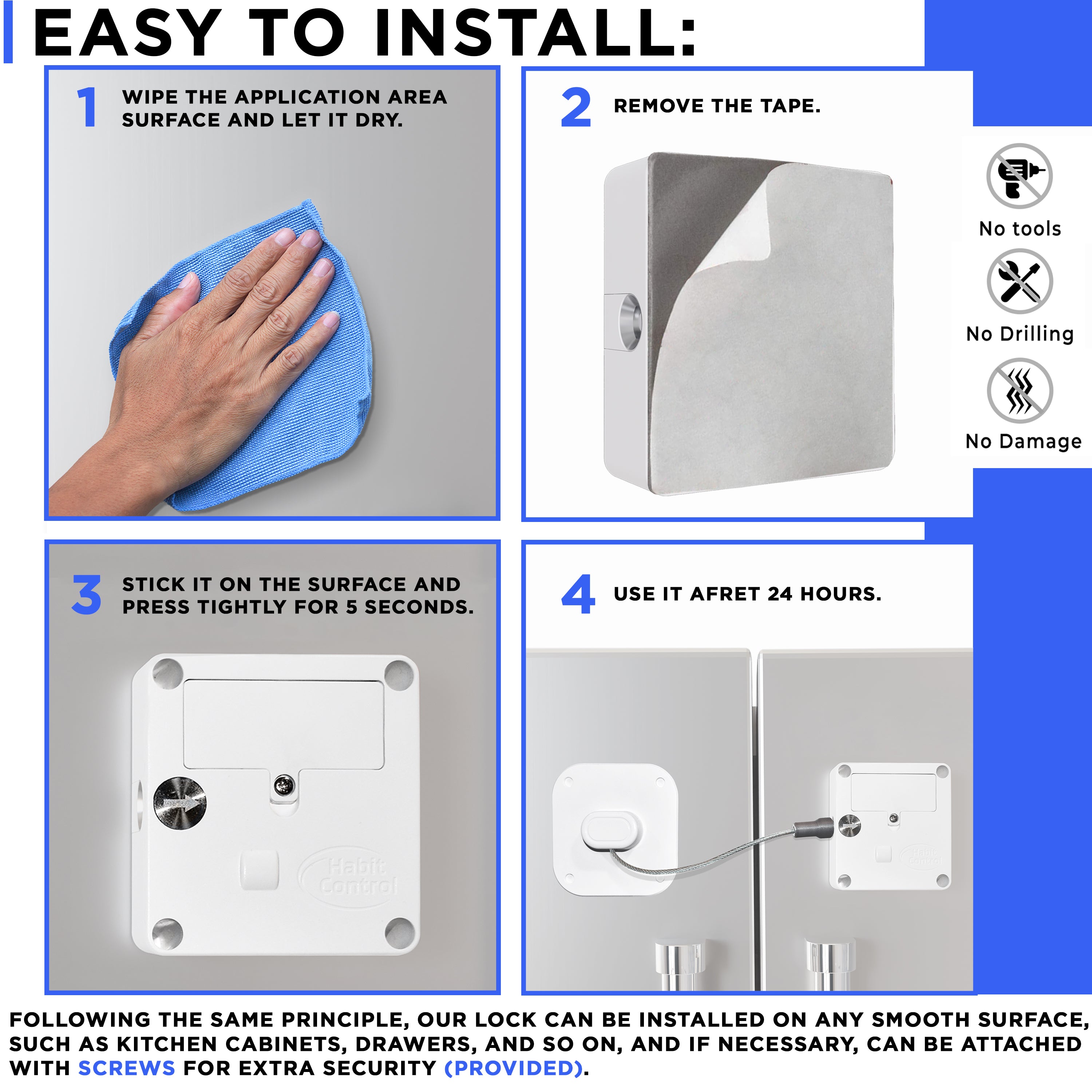 Bluetooth Refrigerator Lock with Timer for Adults – Habit Control